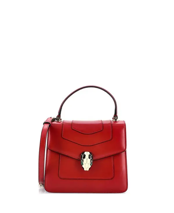BVLGARI Small Serpenti Forever Top Handle Bag Leather