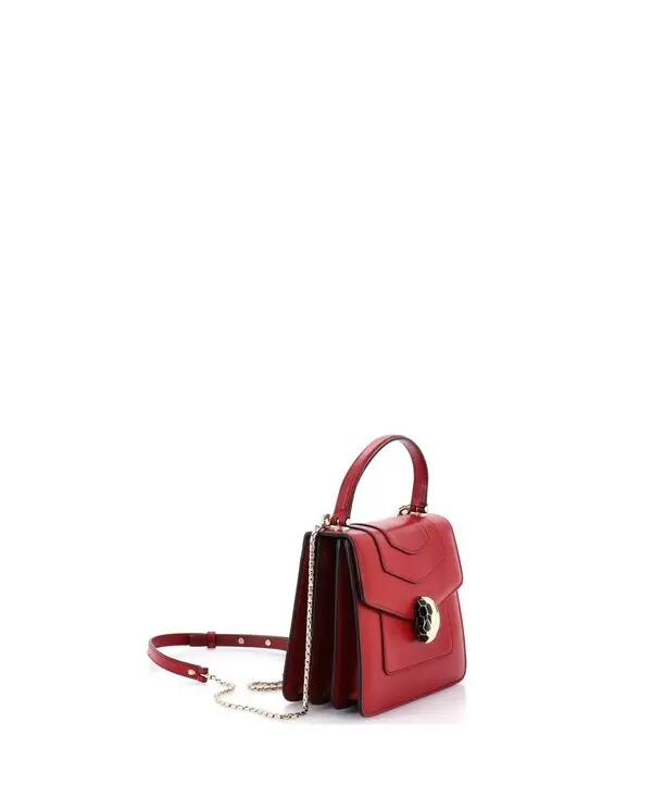 BVLGARI Small Serpenti Forever Top Handle Bag Leather