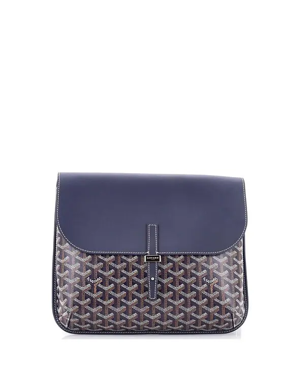 Goyard Coursier Messenger Bag Coated Canvas And Leather - Blue
