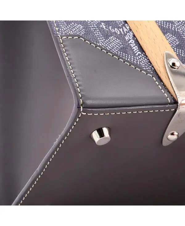 Goyard Pm Saigon Top Handle Bag Coated Canvas With Leather