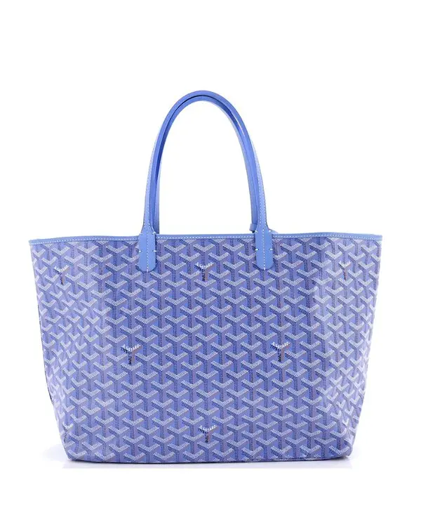 Goyard Pm Saint Louis Reversible Tote Coated Canvas And Printed Canvas - Blue