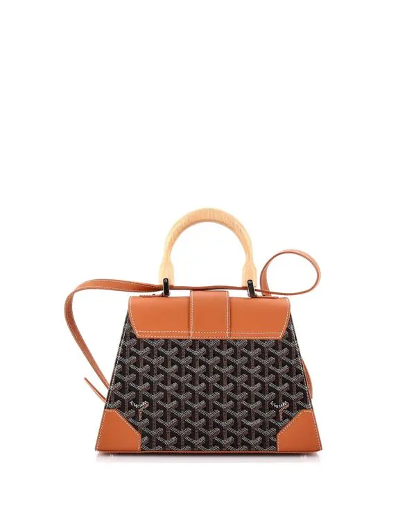 Goyard Pm Saigon Top Handle Bag Coated Canvas With Leather