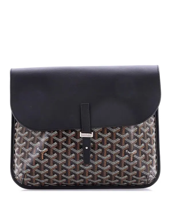 Goyard Coursier Messenger Bag Coated Canvas And Leather - Black