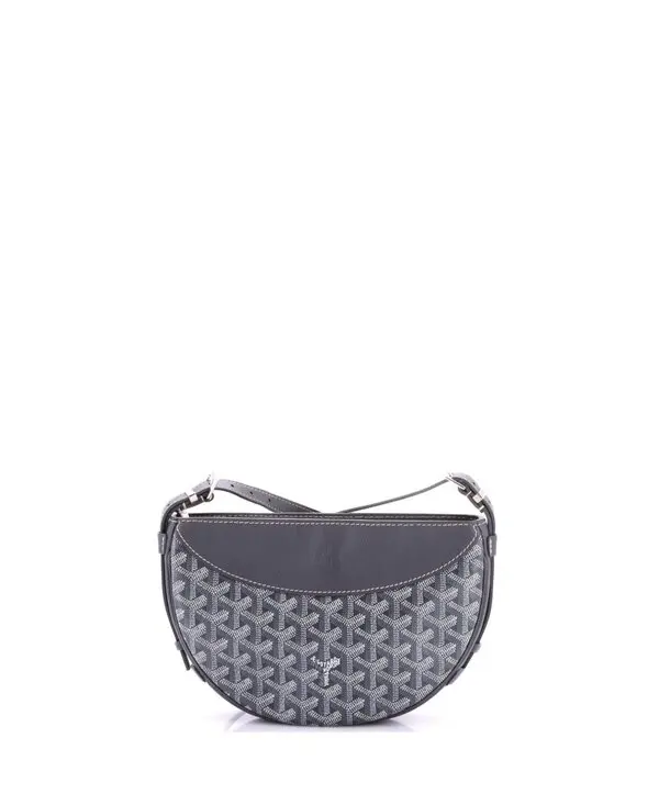 Goyard Hirondelle Shoulder Bag Coated Canvas And Leather - Gray