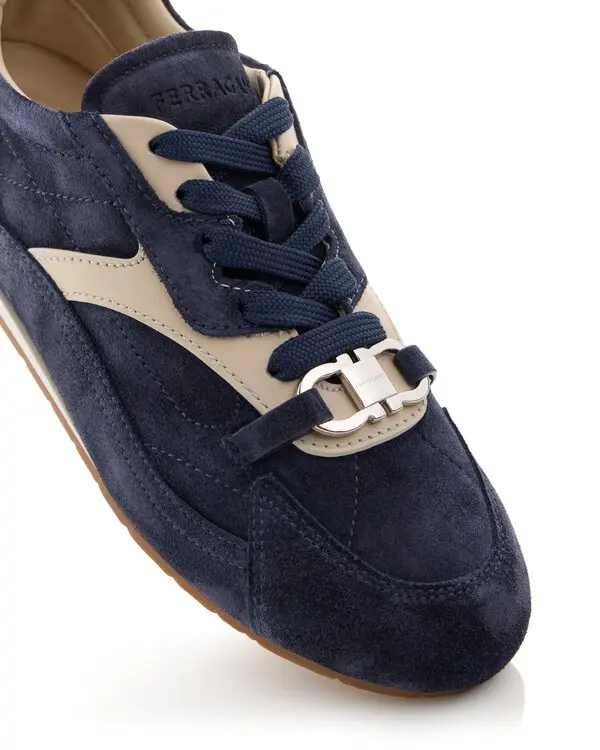 FERRAGAMO Sophie Gancini Suede Sneakers
