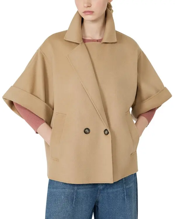 Max Mara Wkdneo Wool Short Double Breasted Coat