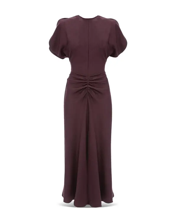 Victoria Beckham Bela Wool Midi Dress - Acai