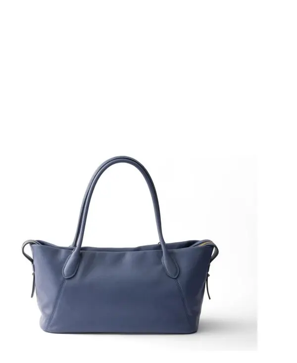 Prada Leather Tote Bag - Blue