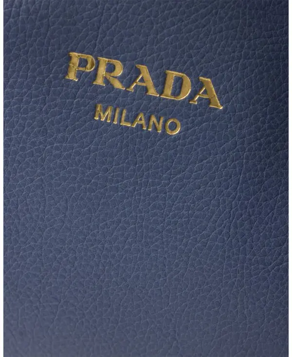 Prada Leather Tote Bag - Blue