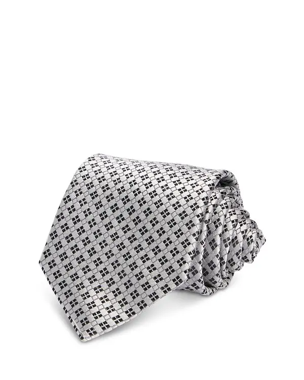 Bloomingdale'S Silk Classic Geometric Tie - Grey