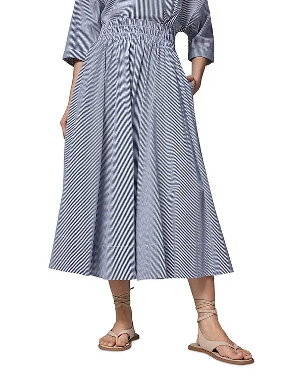 Donna Karan New York Cotton Stripe Maxi Skirt