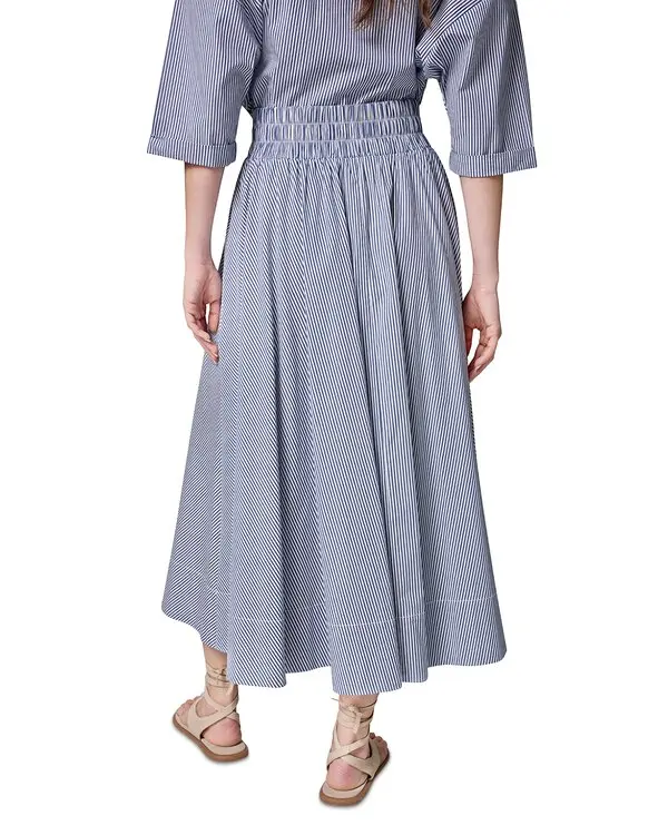Donna Karan New York Cotton Stripe Maxi Skirt
