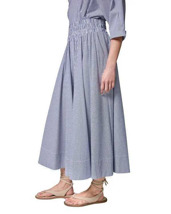 Donna Karan New York Cotton Stripe Maxi Skirt
