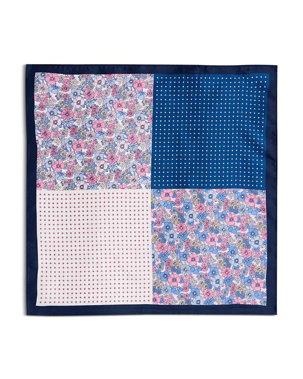 Bloomingdale'S Floral Quadrant Silk Pocket Square Exclusive - Pink