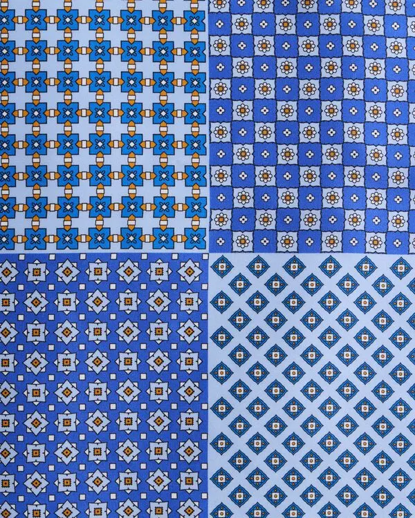 Bloomingdale'S Geometric Quadrant Silk Pocket Square - Blue