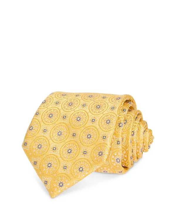 Bloomingdale'S Silk Classic Medallion Neck Tie - Yellow