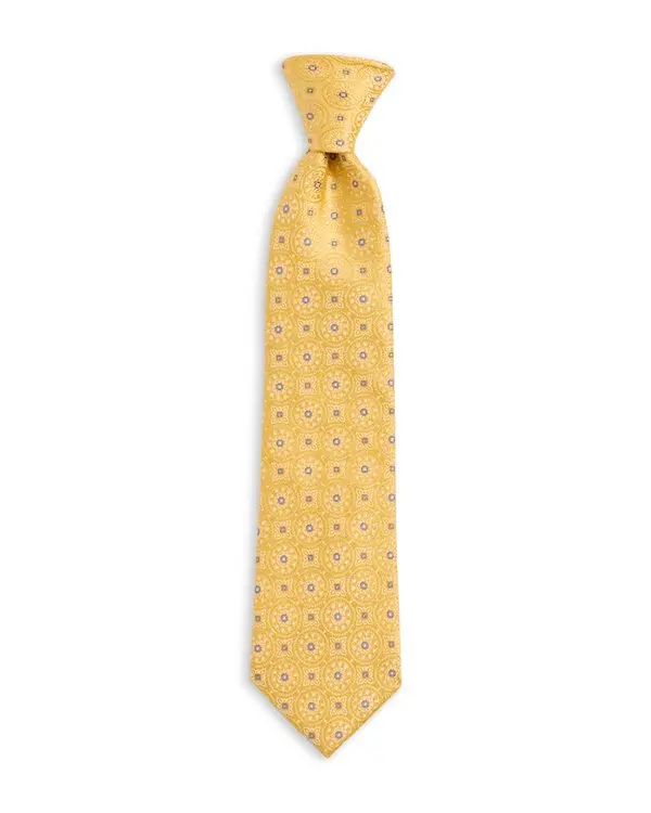Bloomingdale'S Silk Classic Medallion Neck Tie - Yellow