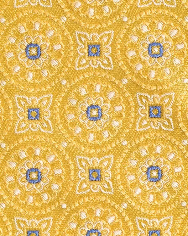 Bloomingdale'S Silk Classic Medallion Neck Tie - Yellow
