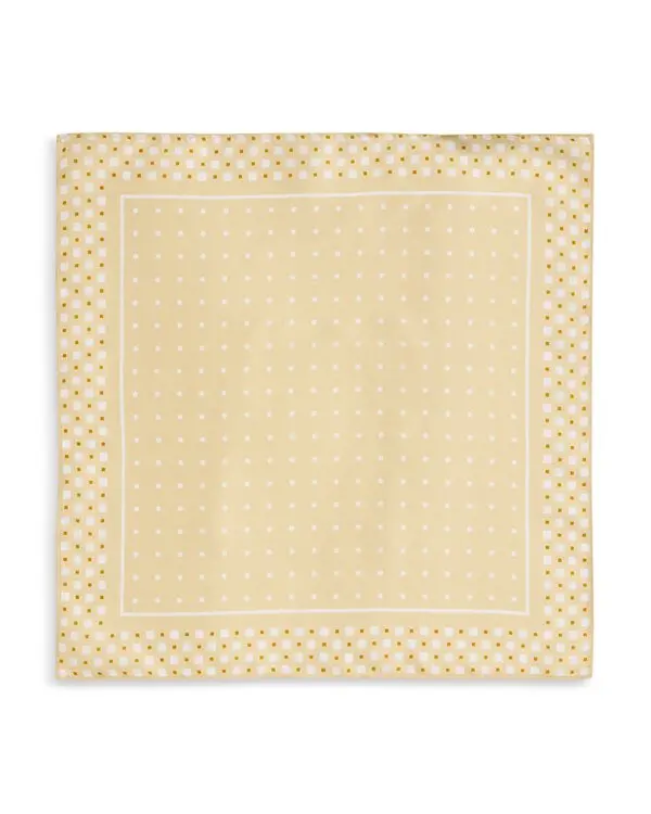 Bloomingdale'S Geometric Dot Silk Pocket Square Exclusive - Yellow