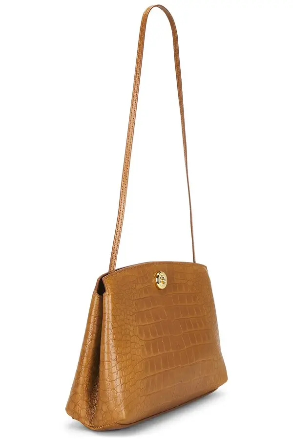 LIFFNER Pushlock Pouch In Croc-embossed Calf Leather