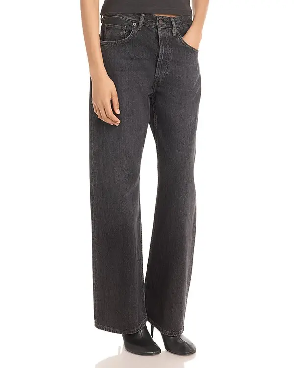 Acne Studios 2021f Mid Rise Wide Leg Jeans - Black
