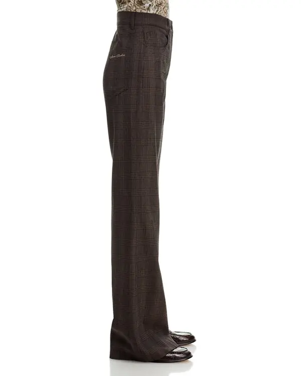 Acne Studios Plaid Wool Blend Trousers