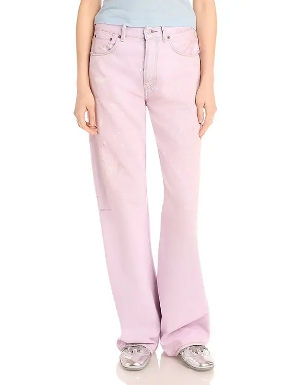 Acne Studios Mid Rise Wide Leg Jeans - Pink