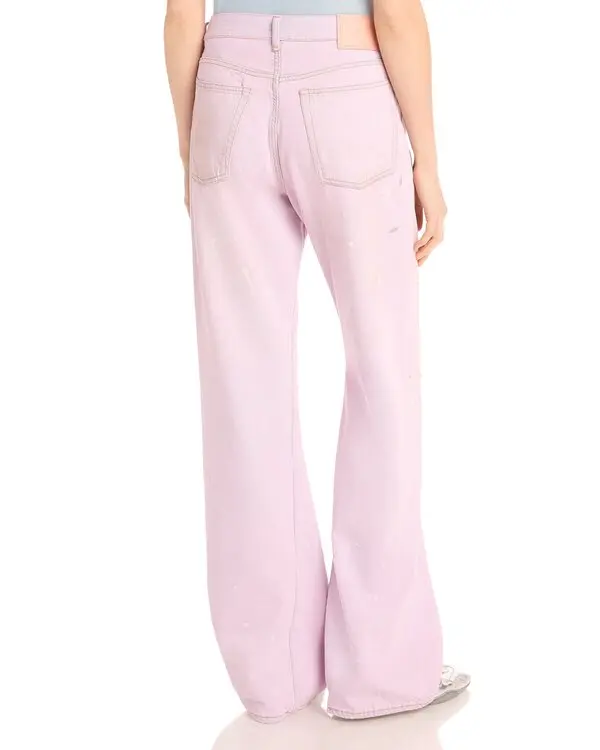 Acne Studios Mid Rise Wide Leg Jeans - Pink