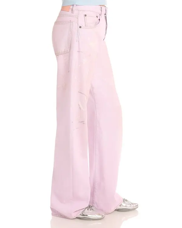 Acne Studios Mid Rise Wide Leg Jeans - Pink