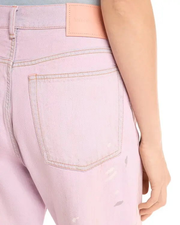 Acne Studios Mid Rise Wide Leg Jeans - Pink