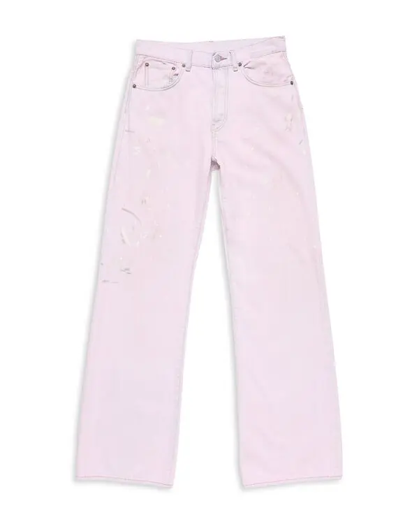 Acne Studios Mid Rise Wide Leg Jeans - Pink