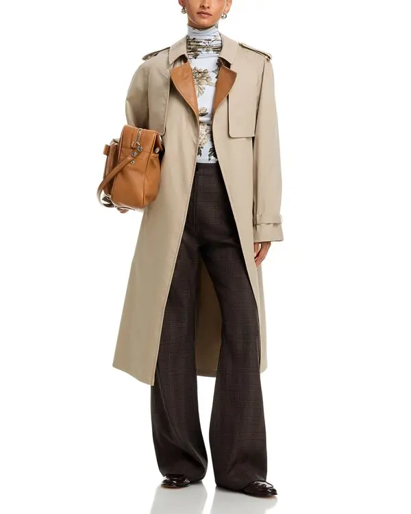 Acne Studios Belted Leather Lapel Trench Coat