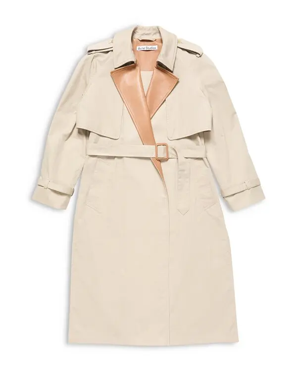 Acne Studios Belted Leather Lapel Trench Coat