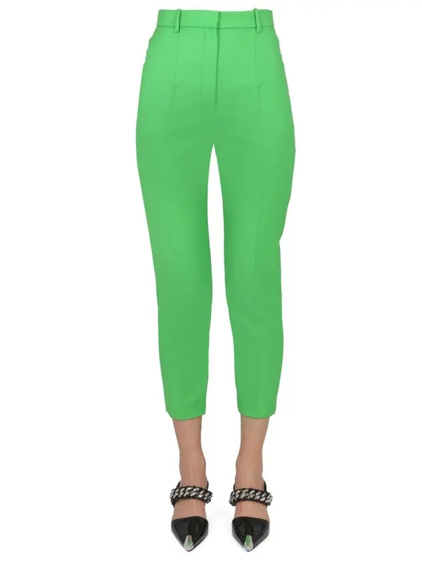 Alexander McQueen Cigarette Trousers In Wool And Mohair Blend