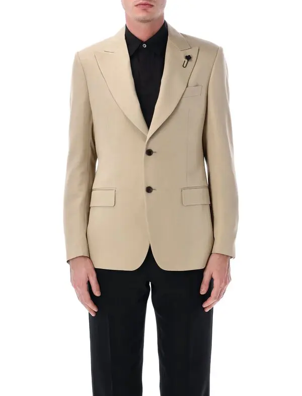 LARDINI Single-breasted Viscose And Silk Blazer