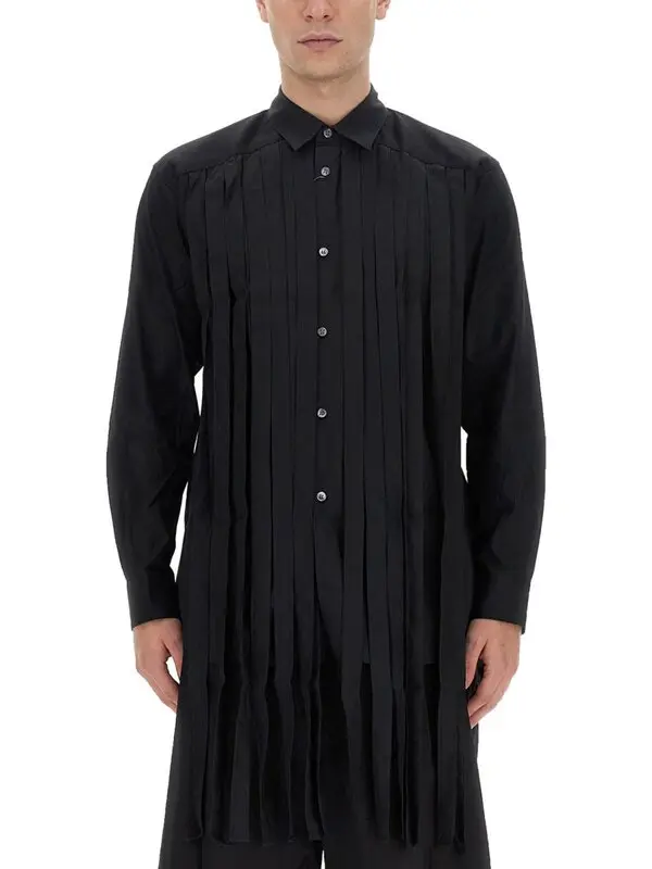 Comme Des Garçons Fringed Pleated Cotton Shirt