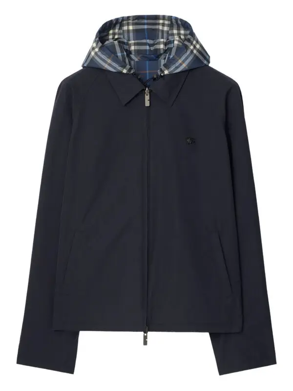 Burberry Reversible Check Jacket With Drawstring Hood