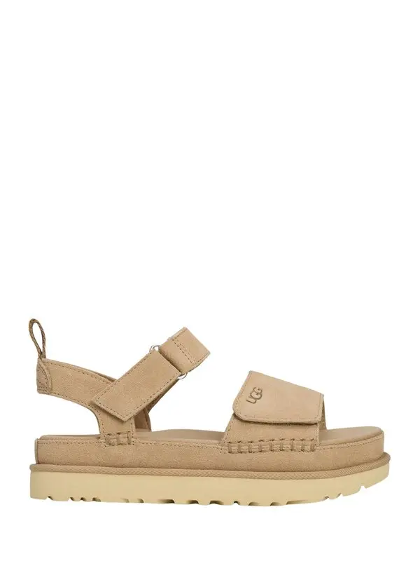 UGG Flat Sandals With Velcro Fastening - Beige
