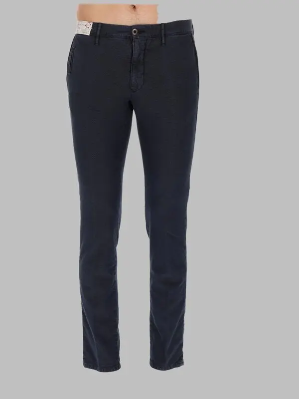 Incotex Tailored Cotton Blend Trousers With Signature Logo