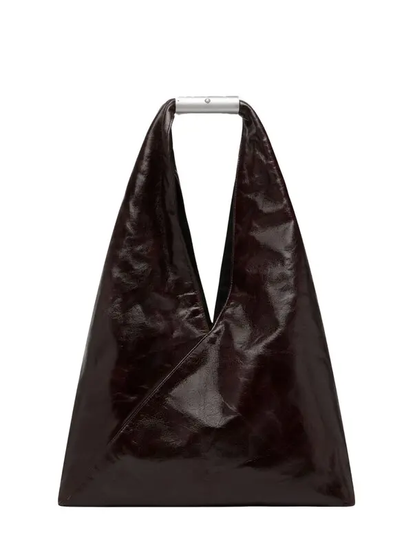 MAISON MARGIELA Medium Handbag With Engraved Detail And Snap Closure - Brown