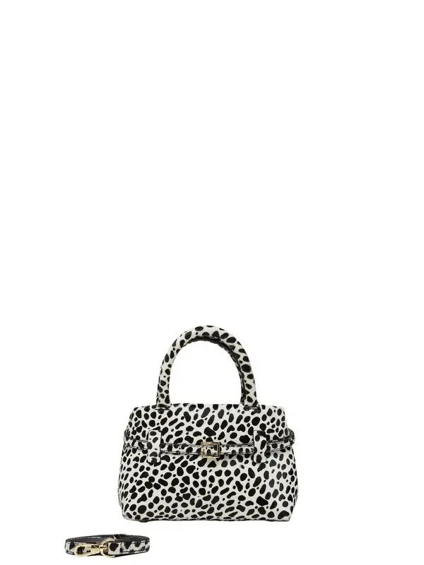 Manu Atelier Le Cambon Mini Handbag Dalmatian Print Calf Hair - Multicolor