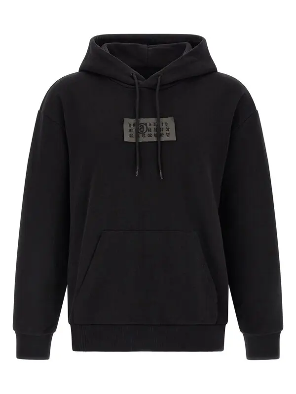 MAISON MARGIELA Cotton Hoodie With Central Pocket - Black