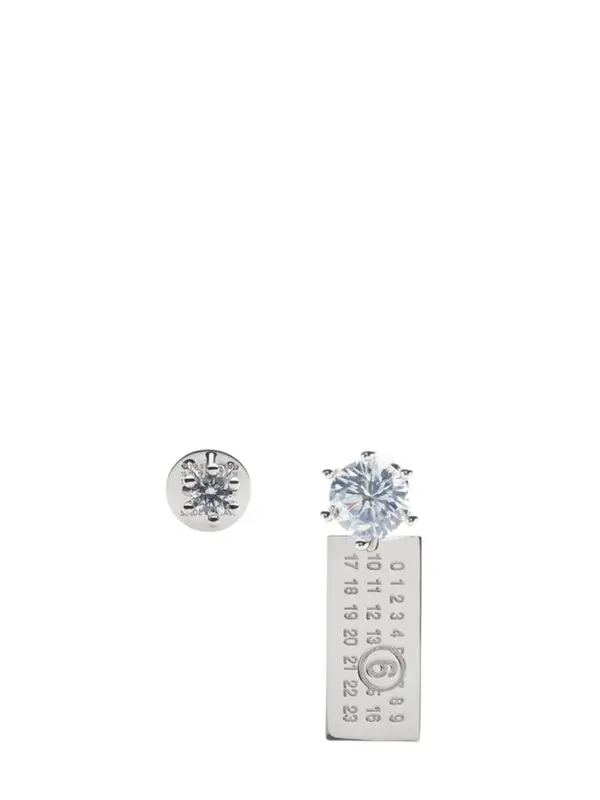 MAISON MARGIELA Numeric Charm Band Earrings - Silver