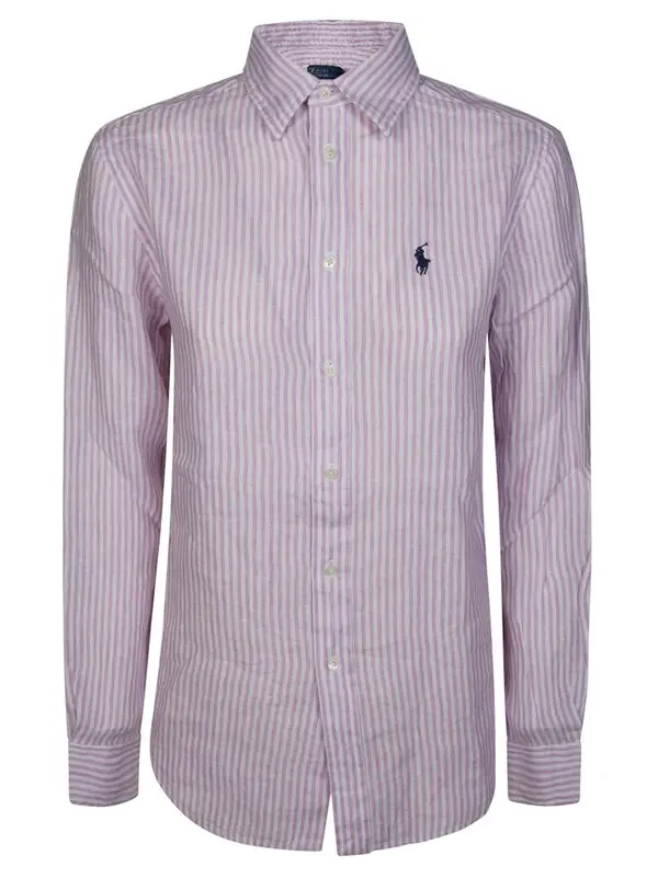 Polo Ralph Lauren Classic Fit Striped Linen Shirt - Viola