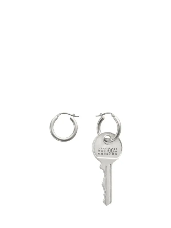 MAISON MARGIELA Key Hoop Earrings - Silver