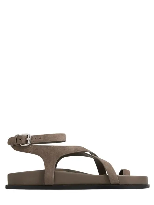 A.emery Slim Jalen Crossover Strap Sandals - Brown