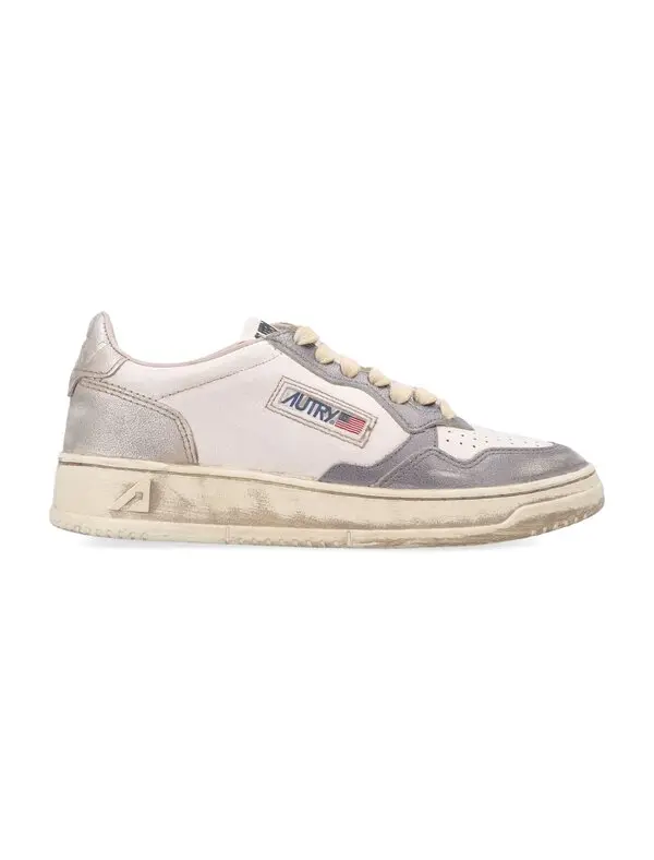 AUTRY Vintage-inspired Low-top Sneakers - White/old Silver/platinum