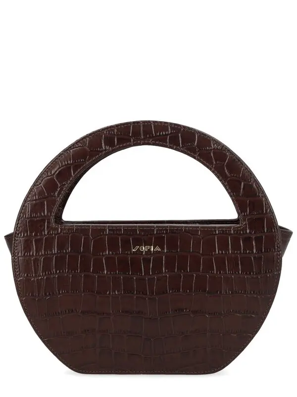 SOFIA Croc-embossed Top-handle Bag