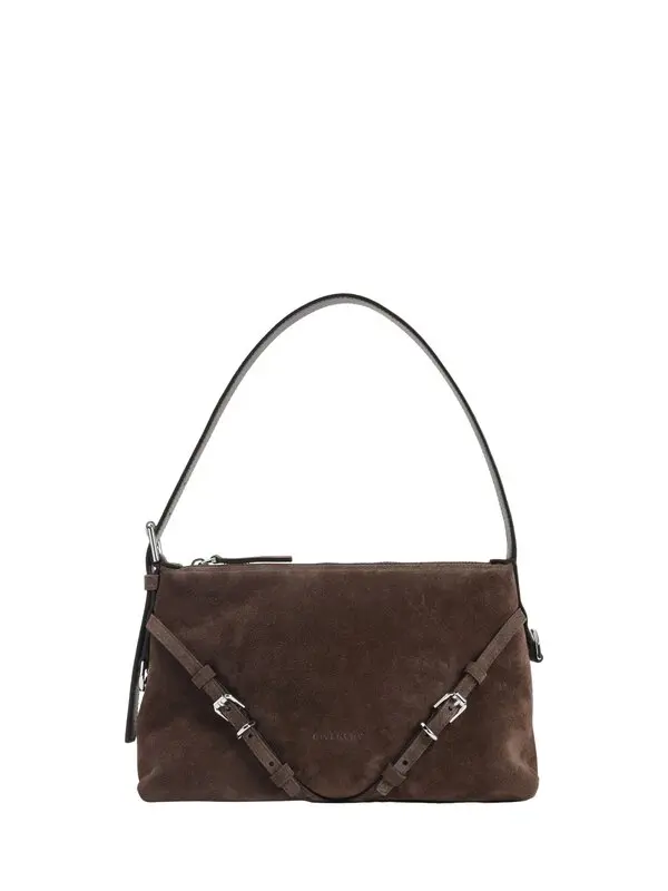Givenchy Suede Mini Handbag With Gold Hardware - Brown