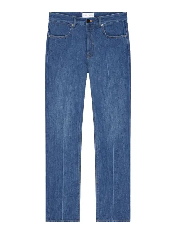 Givenchy Straight Hem Five-pocket Jeans With Leather Patch